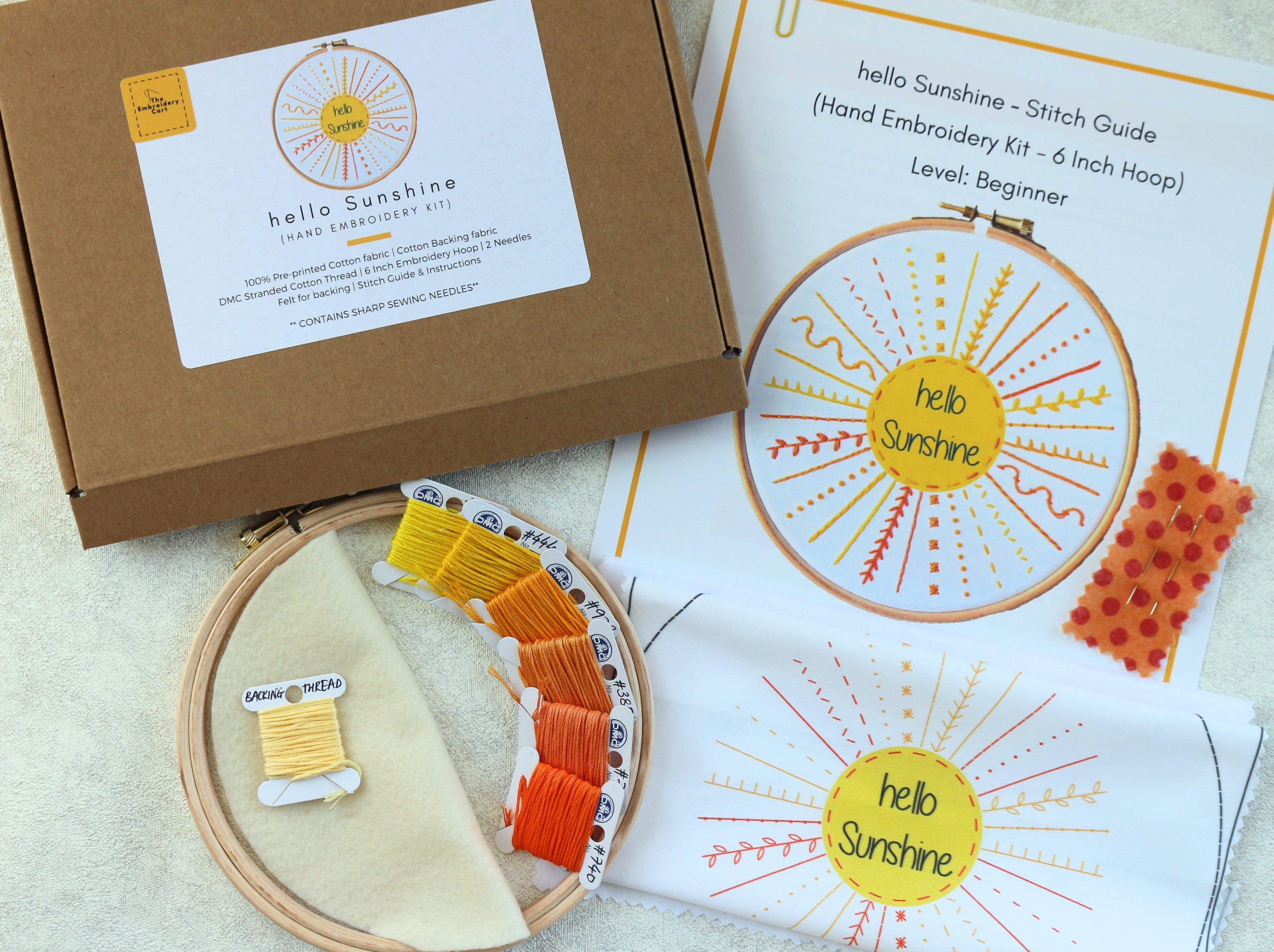 Hello Sunshine Embroidery Kit — The Embroidery Cart
