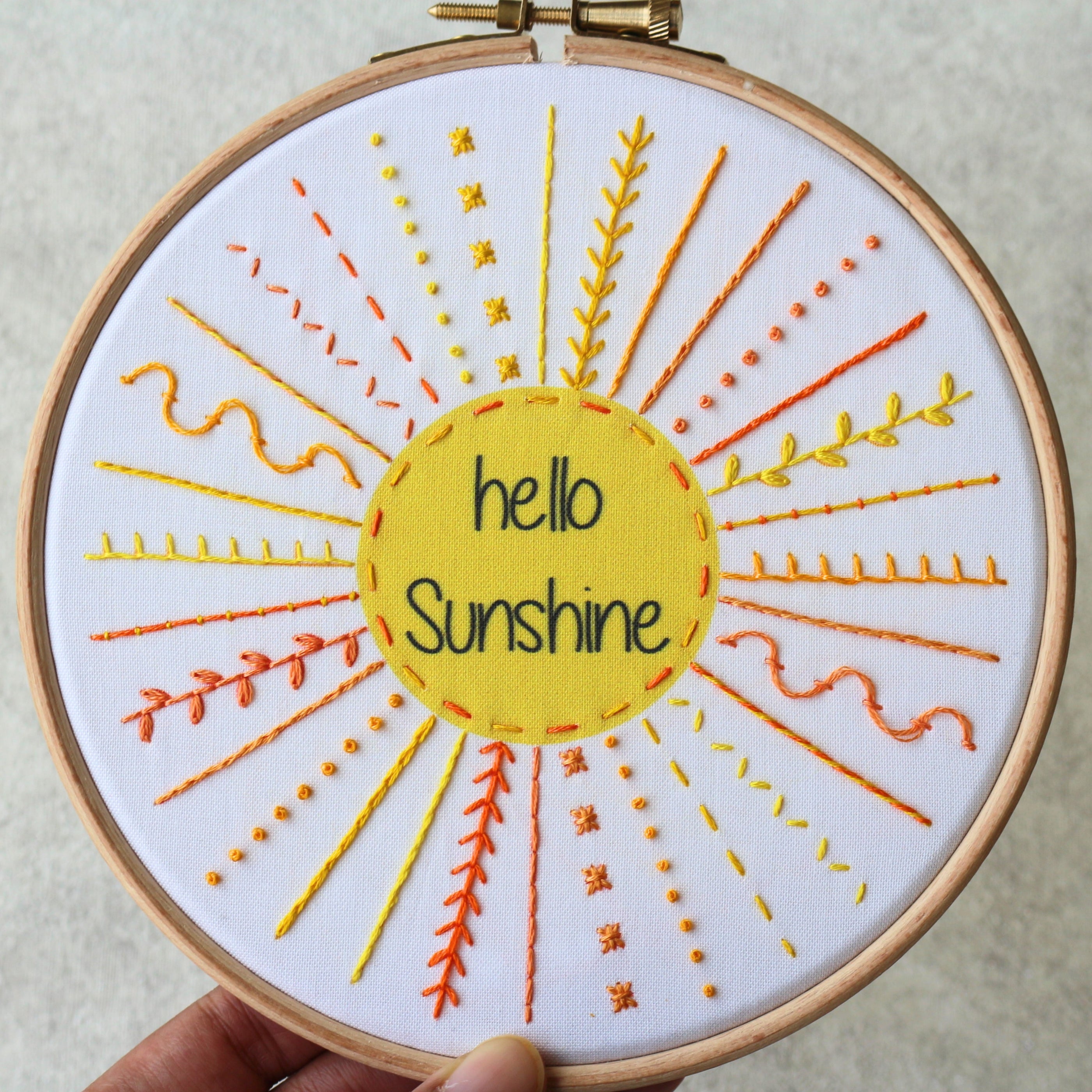 Hello Sunshine Embroidery Kit — The Embroidery Cart